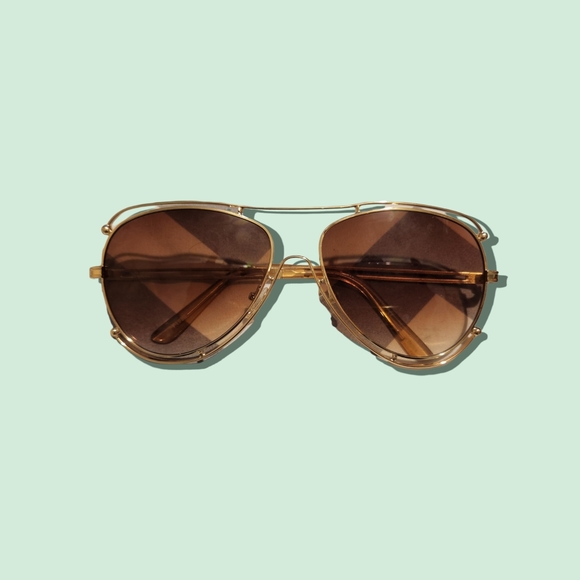 Accessories | Gold Trimmed Aviator Sunglasses | Poshmark